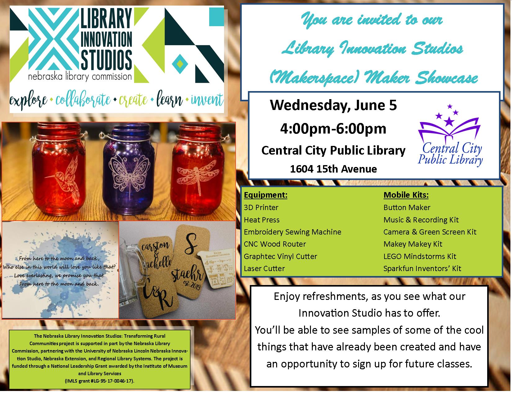 Innovation Studios Maker Showcase – Central City Public Library