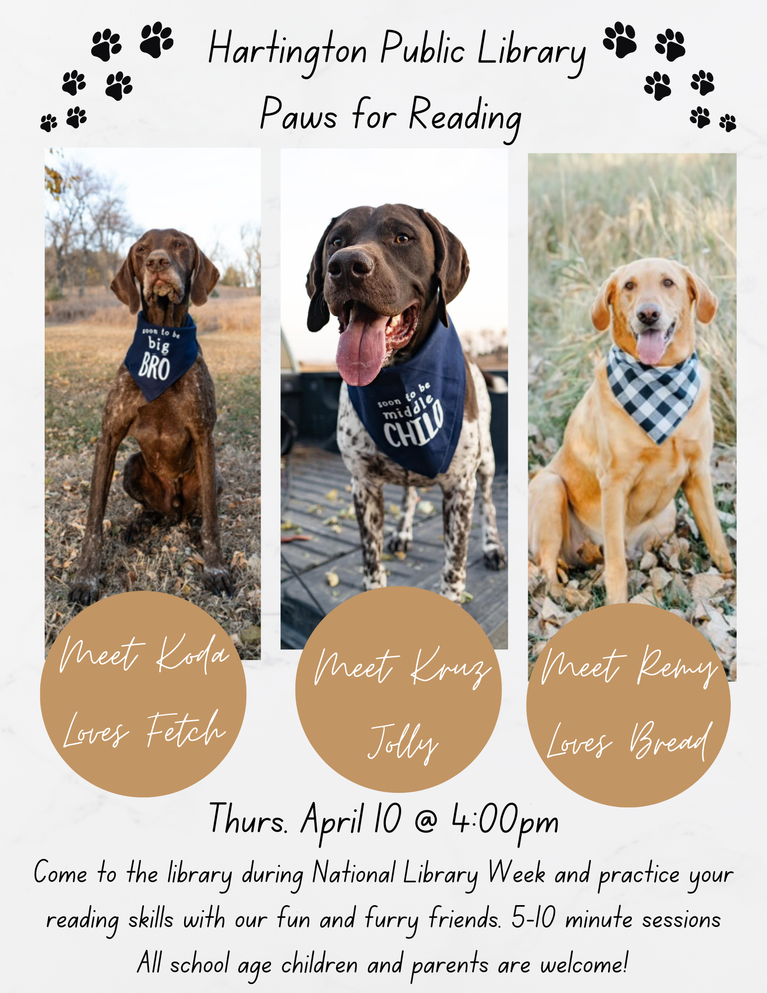 Paws for Reading – Hartington Public Library